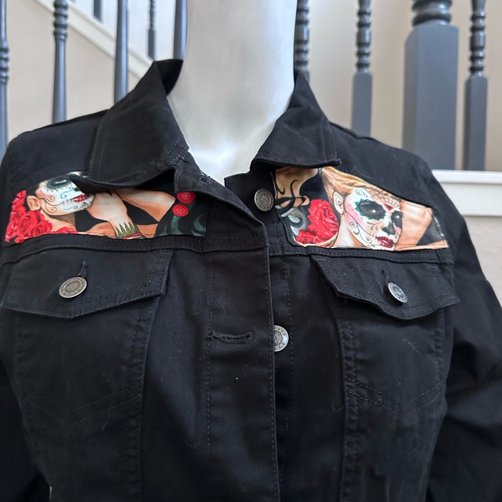 Dia De Los Muertos Day Of The Dead Upcycled Jacket. B… - Gem